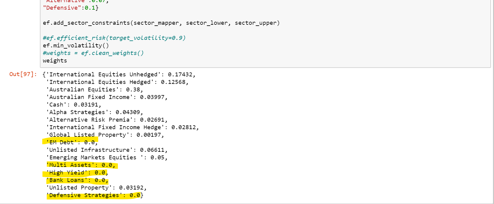 setting minimum sector constraint · Issue #112 · robertmartin8 ...