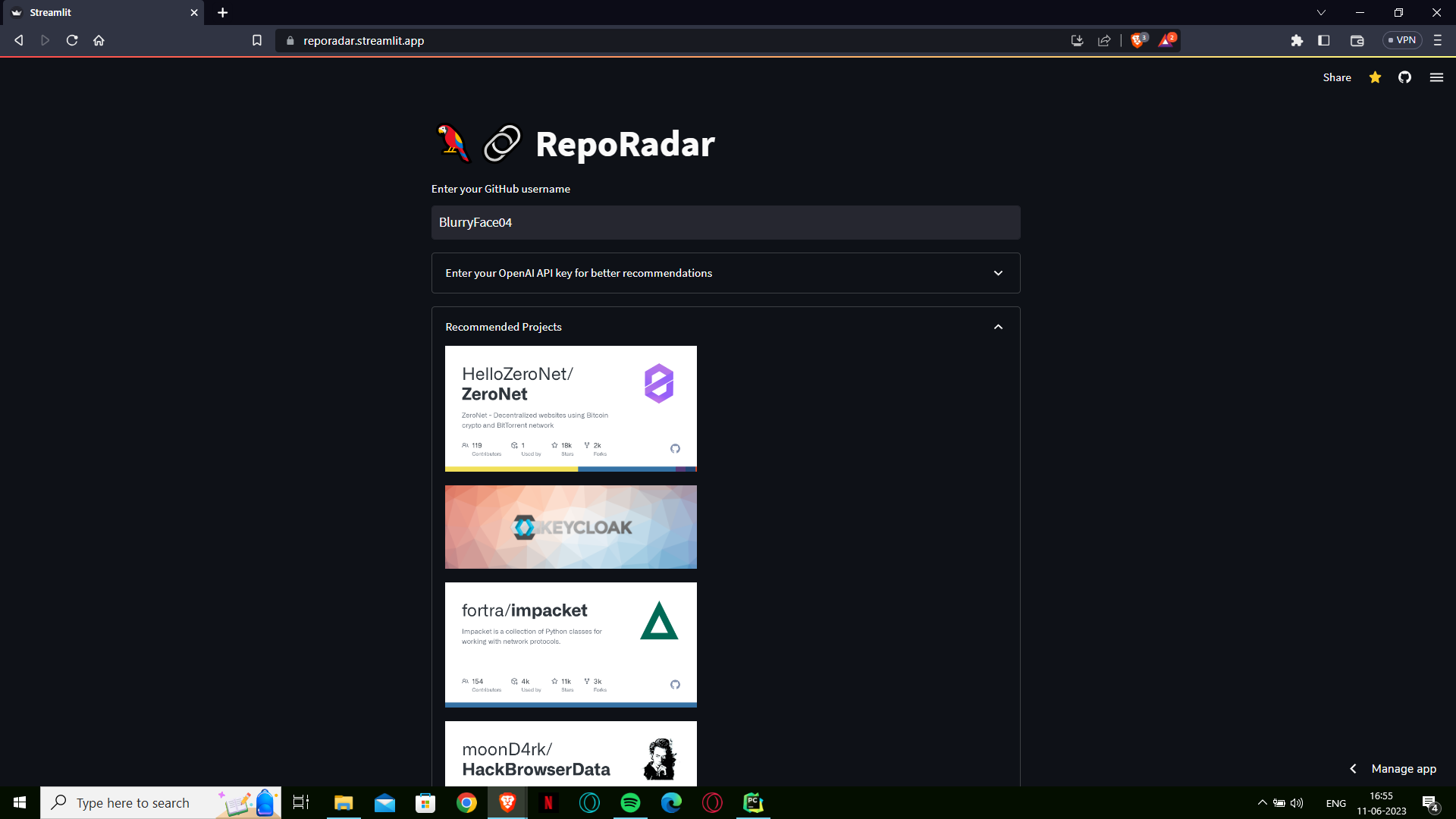 GitHub - BlurryFace04/RepoRadar: RepoRadar is a personalized GitHub open-source recommendation ...
