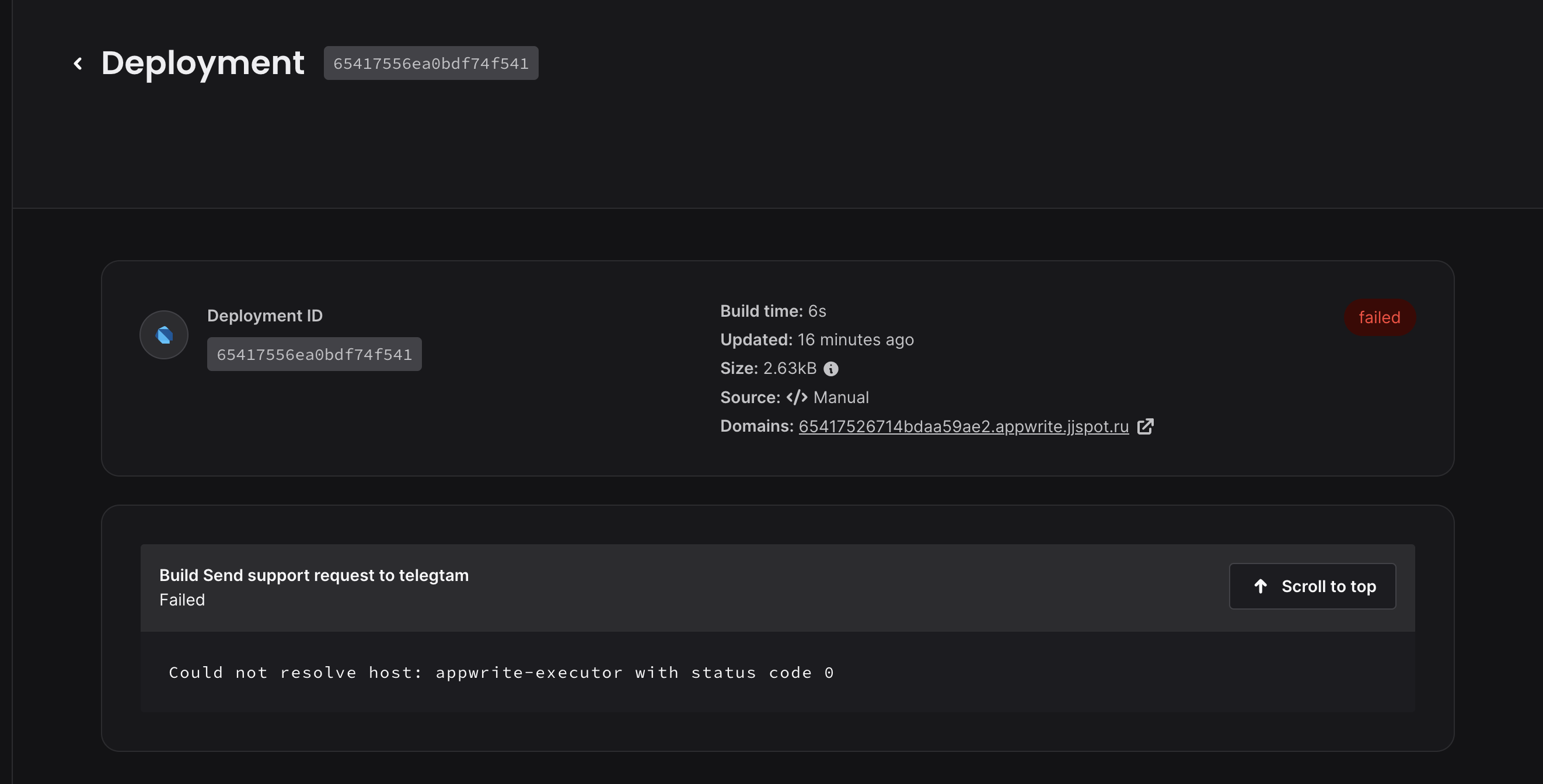 🐛 Bug Report: Could not resolve host: appwrite-executor with status code 0 · Issue #7064 ...