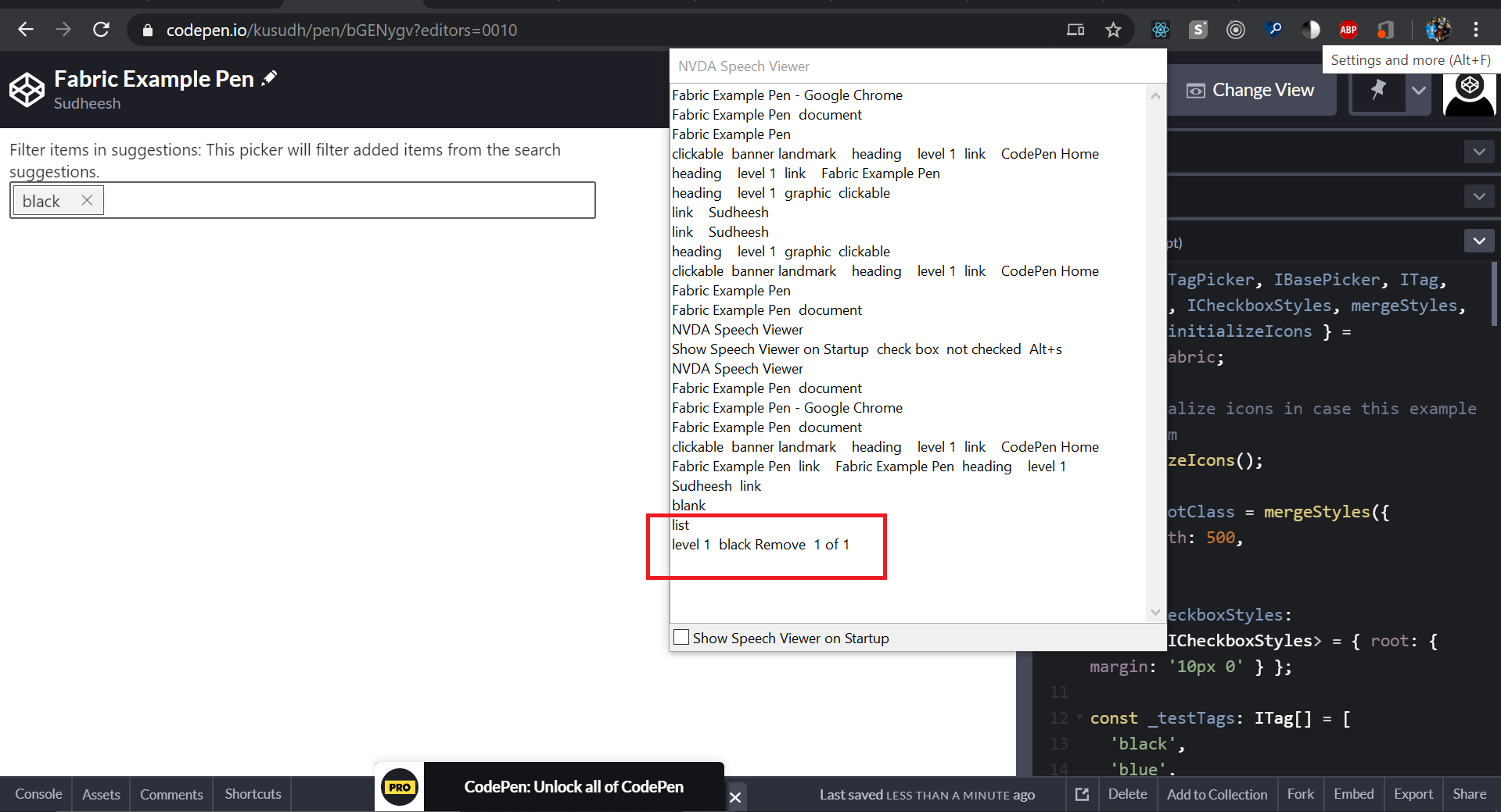 Screen reader/NVDA : Users are not informed about the remove button inside the tag-picker ...