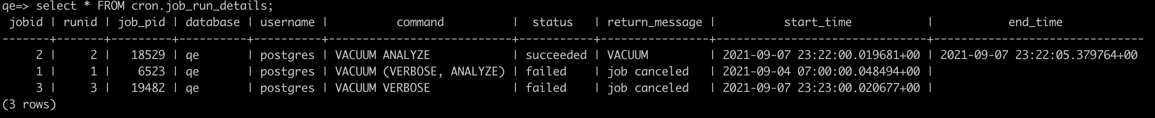 Pg Cron Never Ends Job Of Vacuum Verbose · Issue 148 · Citusdata Pg Cron · Github