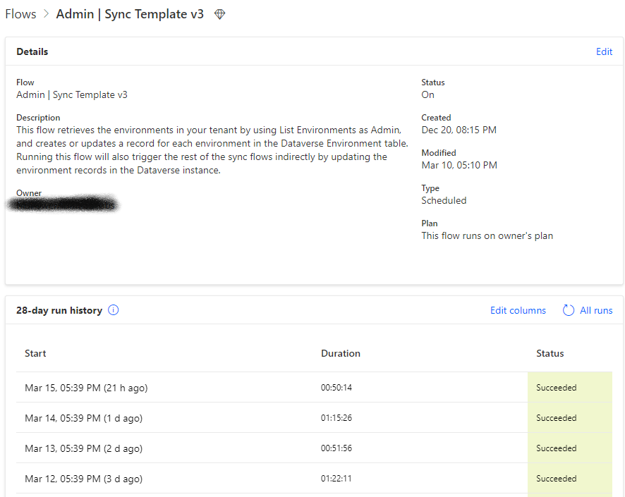 [CoE Starter Kit - QUESTION] Admin | Sync Template Flows not running after environment action ...