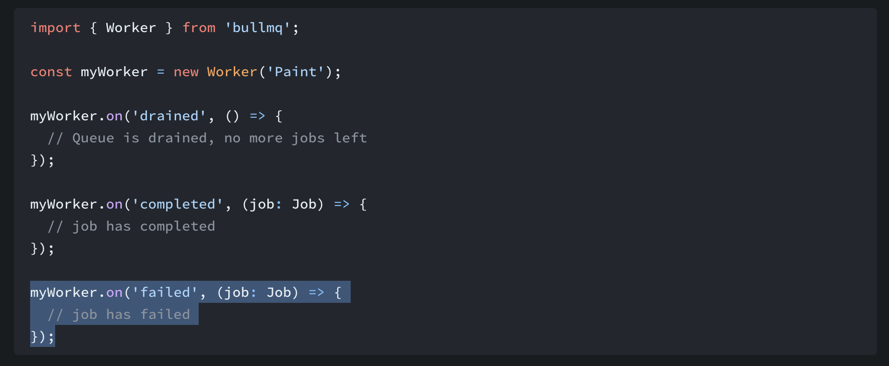 Bug Incorrect Typing For Workers Failed Event · Issue 1690 · Taskforceshbullmq · Github