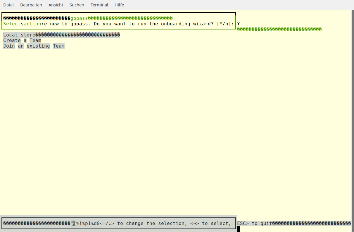 Wizard UI broken · Issue #665 · gopasspw/gopass · GitHub