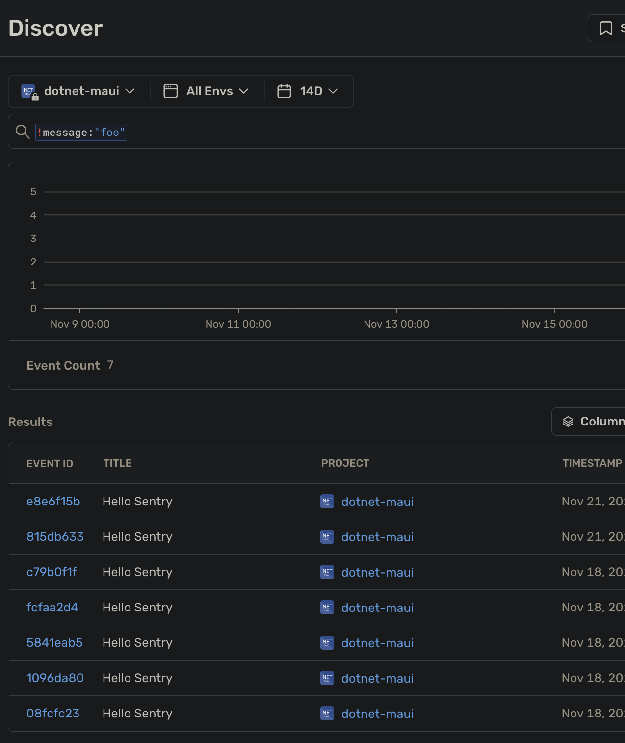 Negation Operator Not Working For Message Search On Issues Page · Issue 41636 · Getsentry