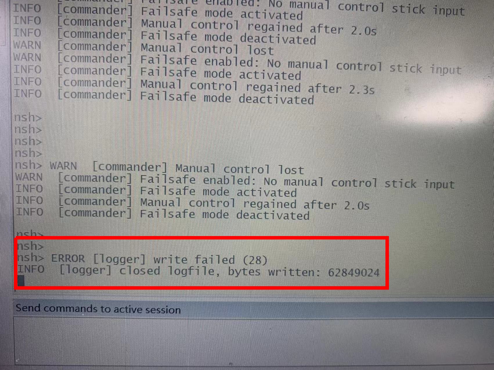 ERROR [logger] write failed (28) · Issue #19421 · PX4/PX4-Autopilot ...