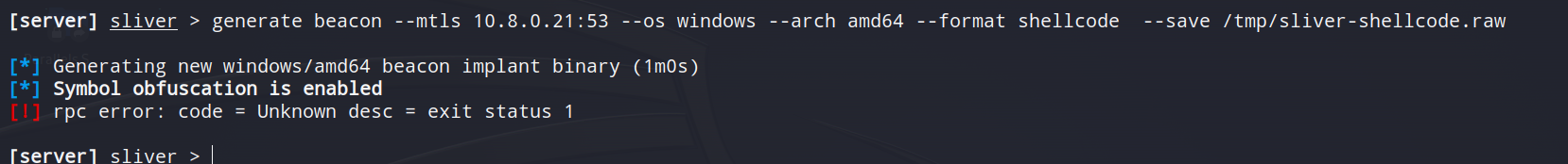 Can't generate shellcode for x64 · Issue #1129 · BishopFox/sliver · GitHub