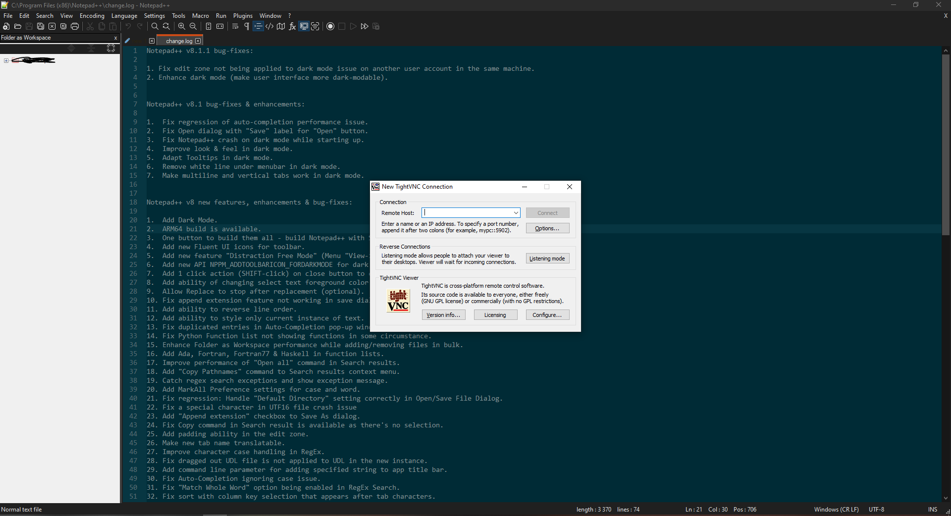 "Folder as Workspace" loses color scheme on N++ window re-focus · Issue ...