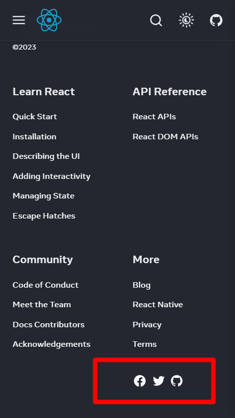 Improve alignment of the footer links [making them responsive] · Issue #27071 · facebook/react ...