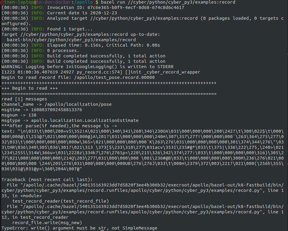 Questions In Running Cyberrecorder · Issue 13178 · Apolloautoapollo · Github 4547