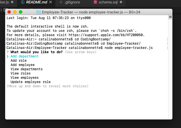 GitHub - CatalinaPatel/Employee-Tracker: Database that contains ...