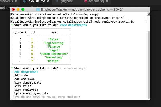GitHub - CatalinaPatel/Employee-Tracker: Database that contains ...