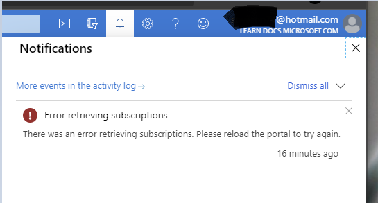 Azure Sandbox error retrieving subscription · Issue #2722 · MicrosoftDocs/feedback · GitHub