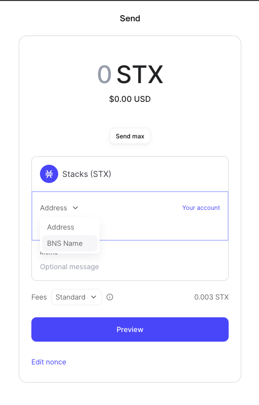 Refactor address vs. BNS name entry for recipient field in send form · Issue #3366 · leather-io ...