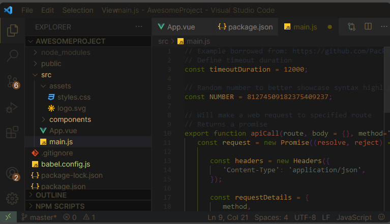 GitHub - knighttower/vscode-theme-knfocus