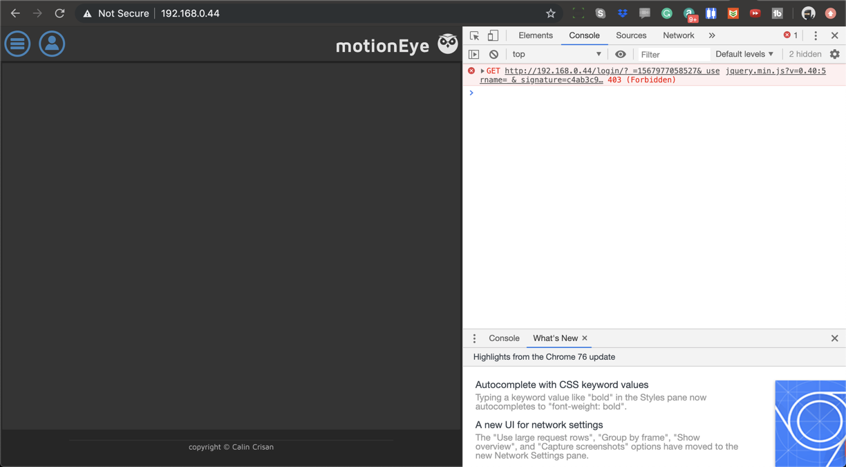 Chrome issue but not Safari or Firefox · Issue #1449 · motioneye-project/motioneye · GitHub