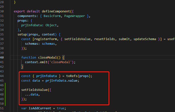 setFieldsValue 赋值赋不上 · Issue #2364 · vbenjs/vue-vben-admin · GitHub