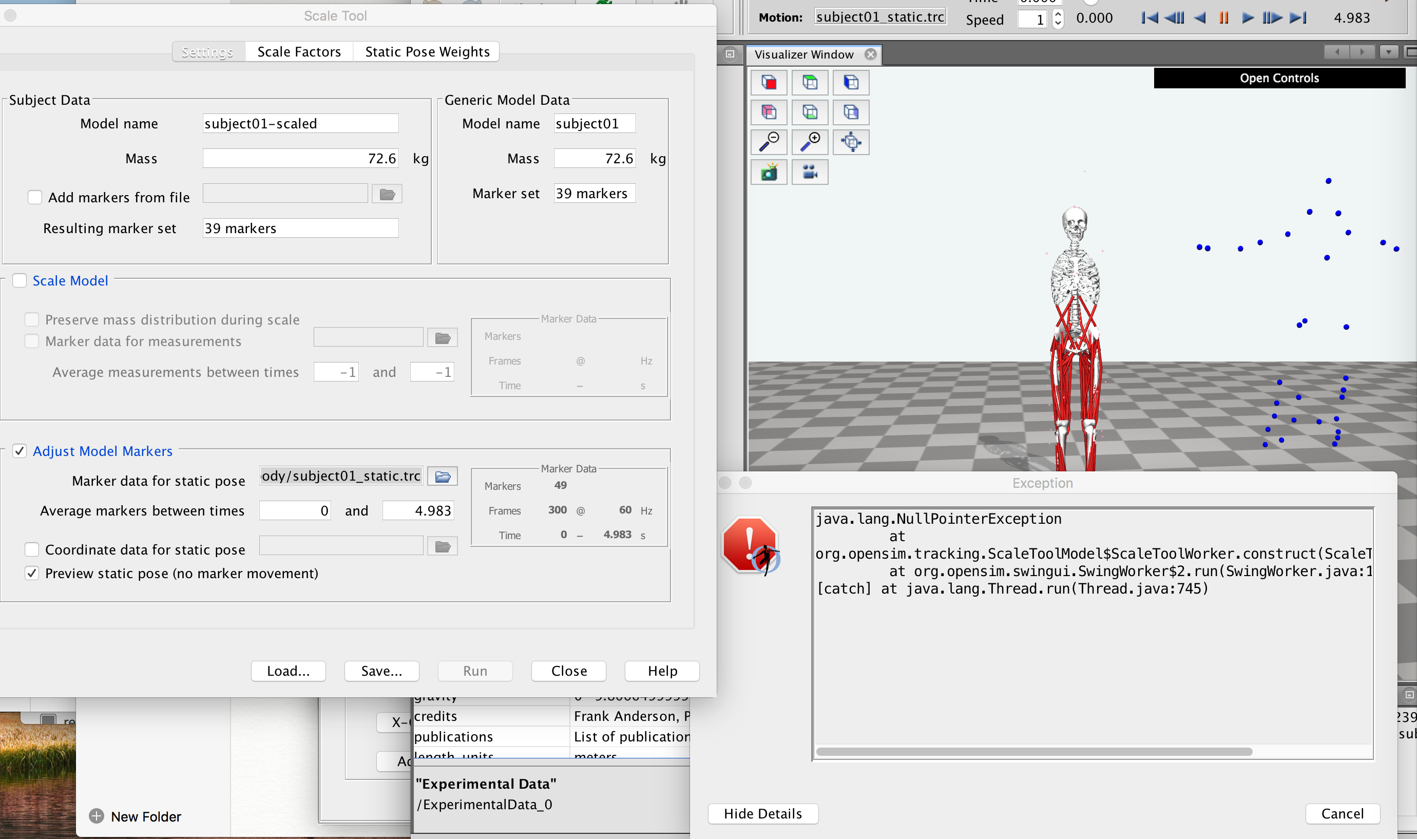 Scaletools Preview Of Static Pose Without Scaling Fails · Issue 537 · Opensim Orgopensim