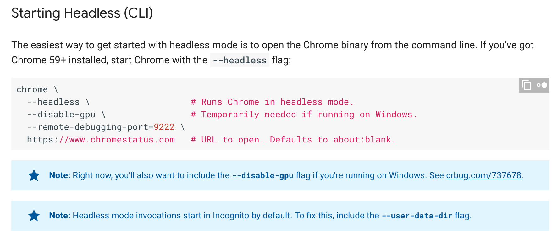 Headless documentation should mention that headless runs Incognito by default · Issue #9355 ...
