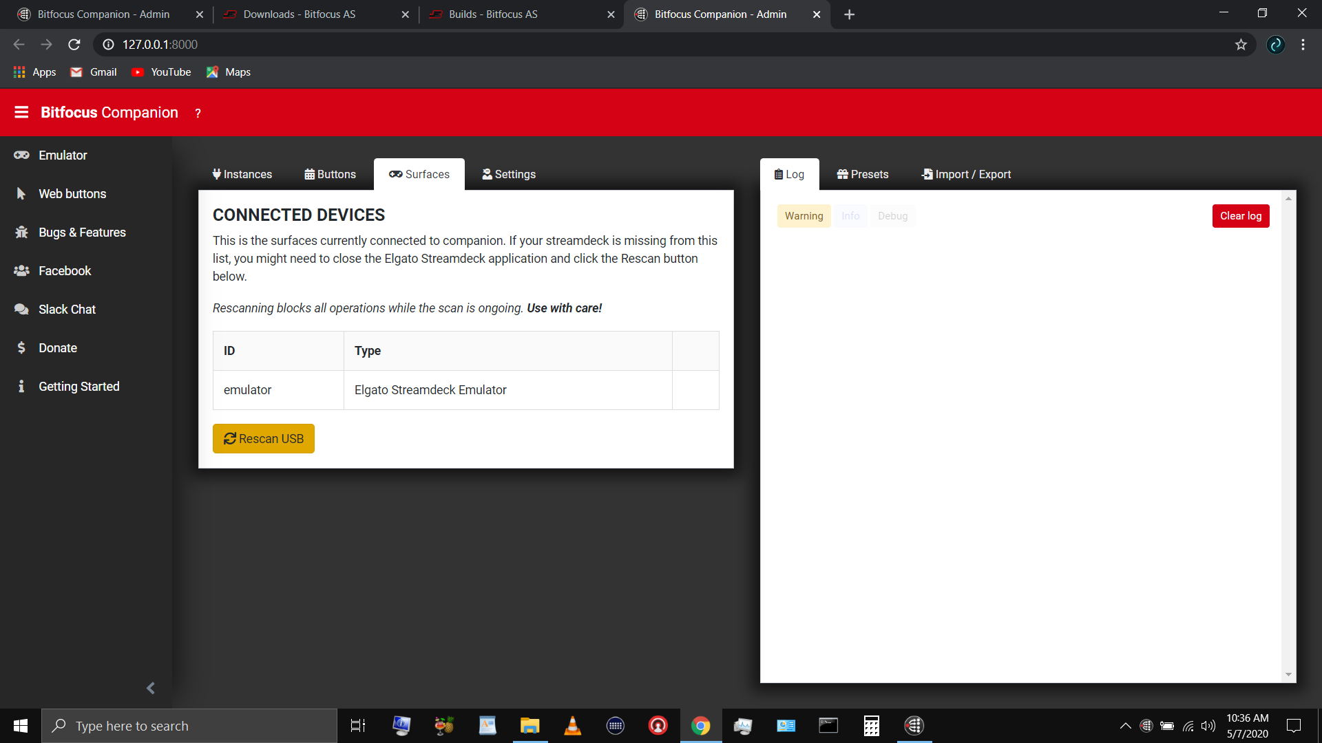 [BUG] Companion not recognizing StreamDeck · Issue #1100 · bitfocus ...