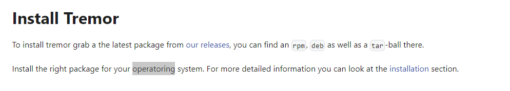 There is a typo on page getting started · Issue #296 · tremor-rs/tremor-www · GitHub