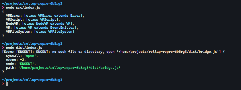 After packaging “vm2” does not work properly · Issue #4793 · rollup/rollup · GitHub