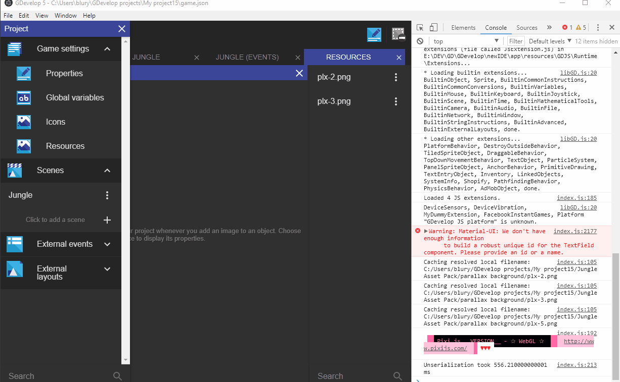newIde: ability to drag and drop images into a scene or automatically scan the project folder ...