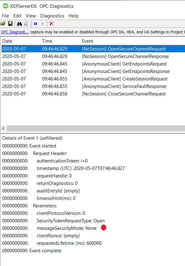 Connect choosees wrong security mode · Issue #3590 · open62541/open62541 · GitHub
