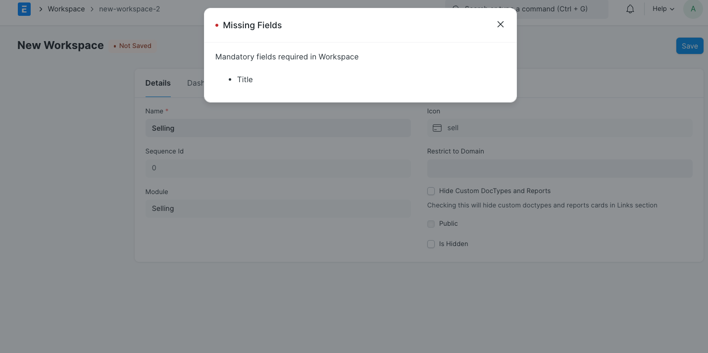 Selling Workspace missing from V14 + Cant create new Workspace · Issue #20276 · frappe/frappe ...