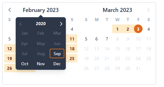 Multi columns date picker highlights incorrect months · Issue #1264 ...