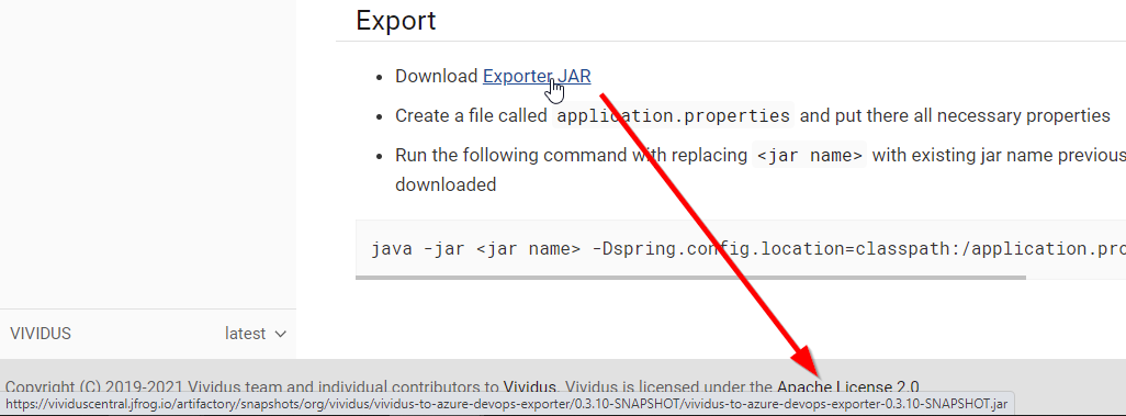 VIVIDUS to ADO integration: fix 'Download Exporter JAR' link · Issue #2071 · vividus-framework ...