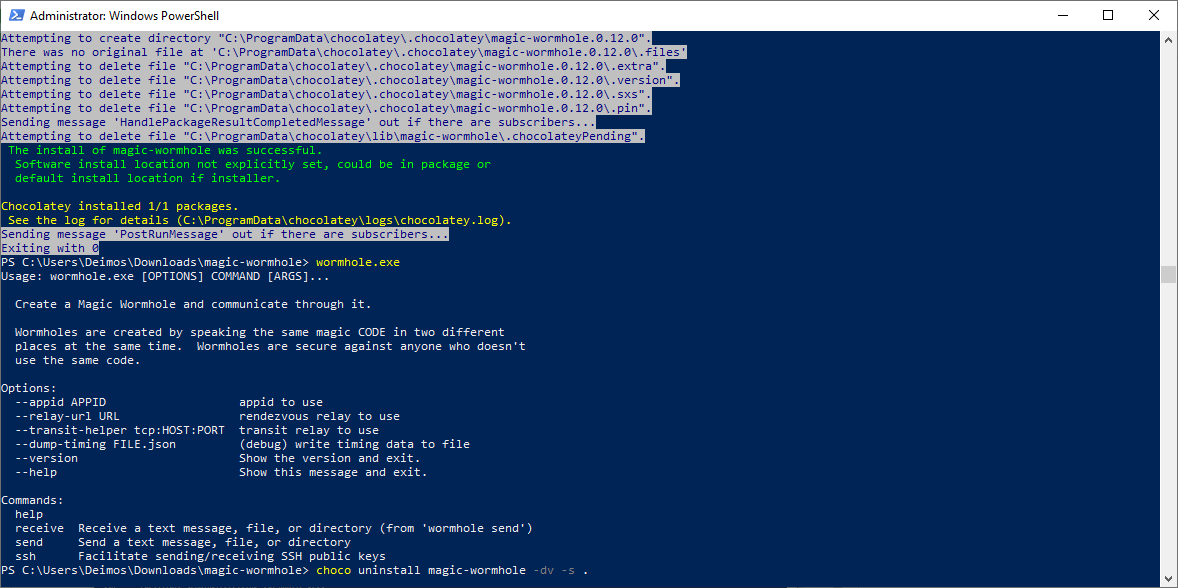 Add to Chocolatey repository · Issue #397 · magic-wormhole/magic-wormhole · GitHub