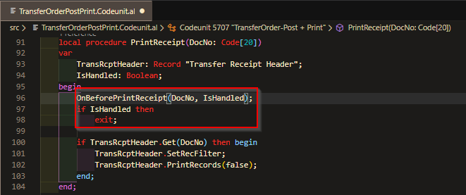 [Event Request] Codeunit 5707 TransferOrder-Post + Print - PrintReceipt - OnBeforePrintReceipt ...