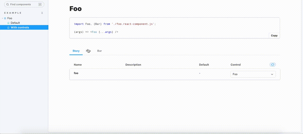 ArgsTable tabs disappear when navigating between stories with and without addon-controls ...