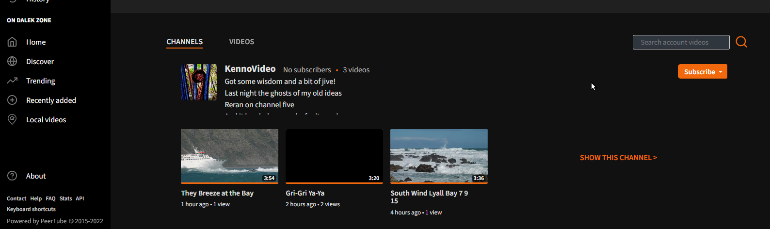 In a Channel page, channel description is cut off uncleanly, not either ...