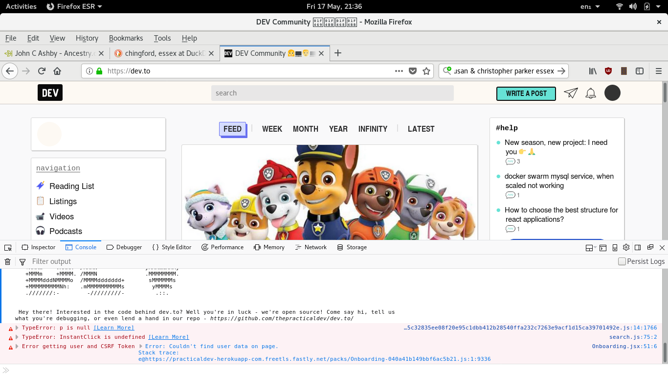 Signed in using Twitter - JS failed to load · Issue #2790 · forem/forem · GitHub