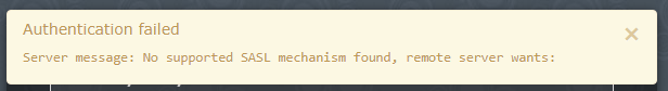 "Server message: No supported SASL mechanism found, remote server wants:" in hMailServer · Issue ...