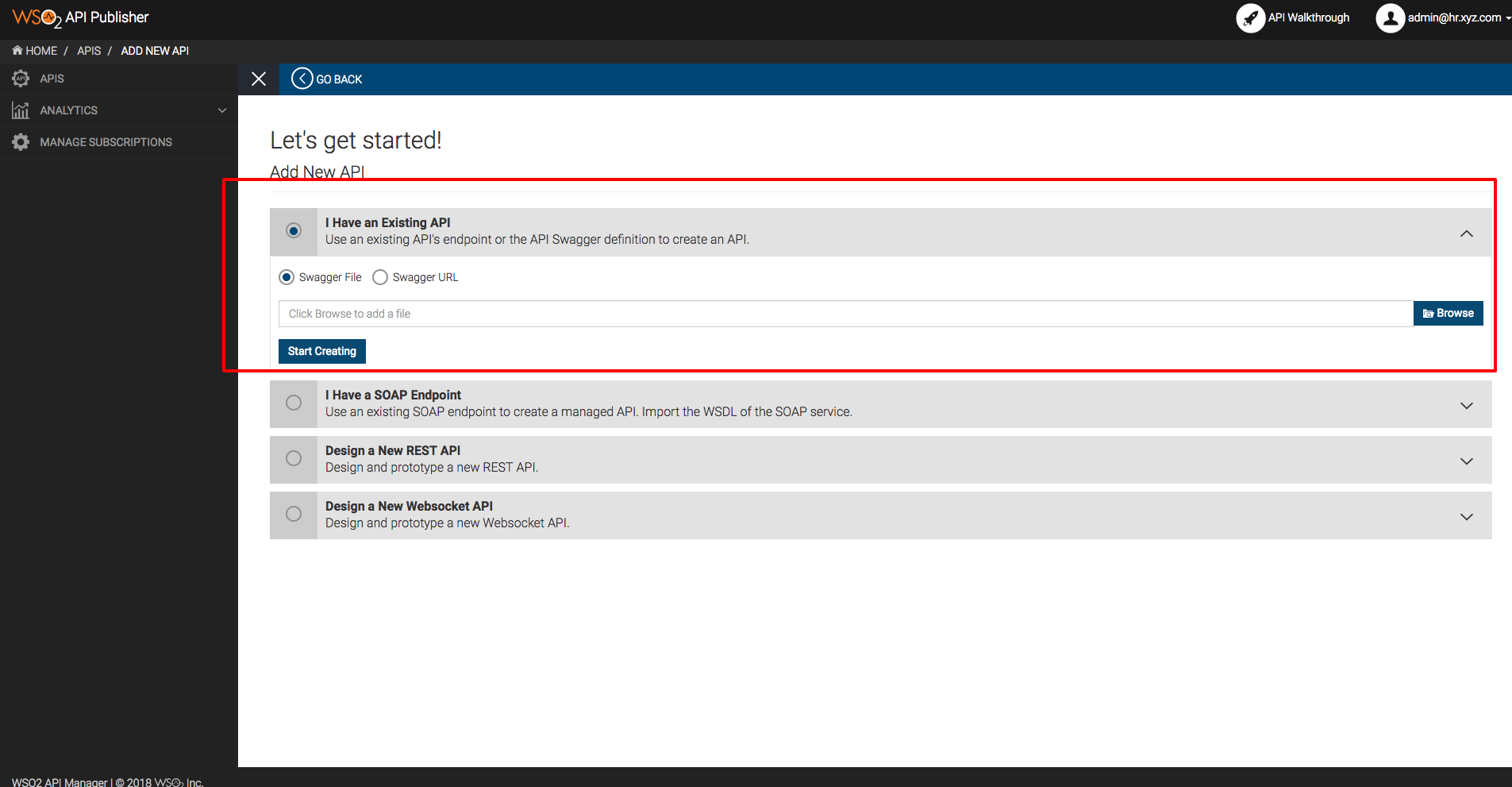 [UX] Select one of the option by default - Create API view · Issue #3063 · wso2/product-apim ...