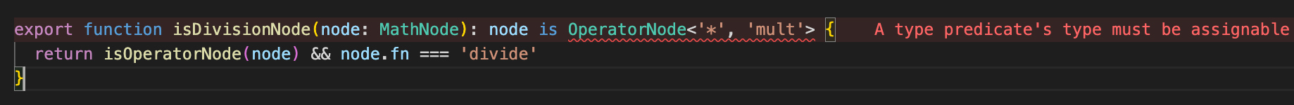 `OperatorNode` type should accept generics for 'op' and 'fn' · Issue #2575 · josdejong/mathjs ...