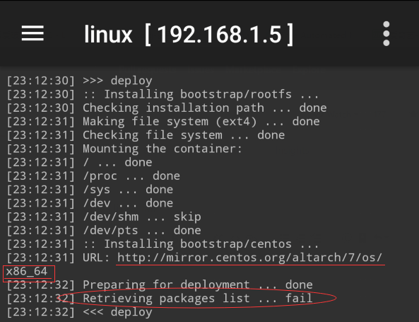 CentOS 7 x86_64 "retrieving packages list ... fail" · Issue #1003 · meefik/linuxdeploy · GitHub