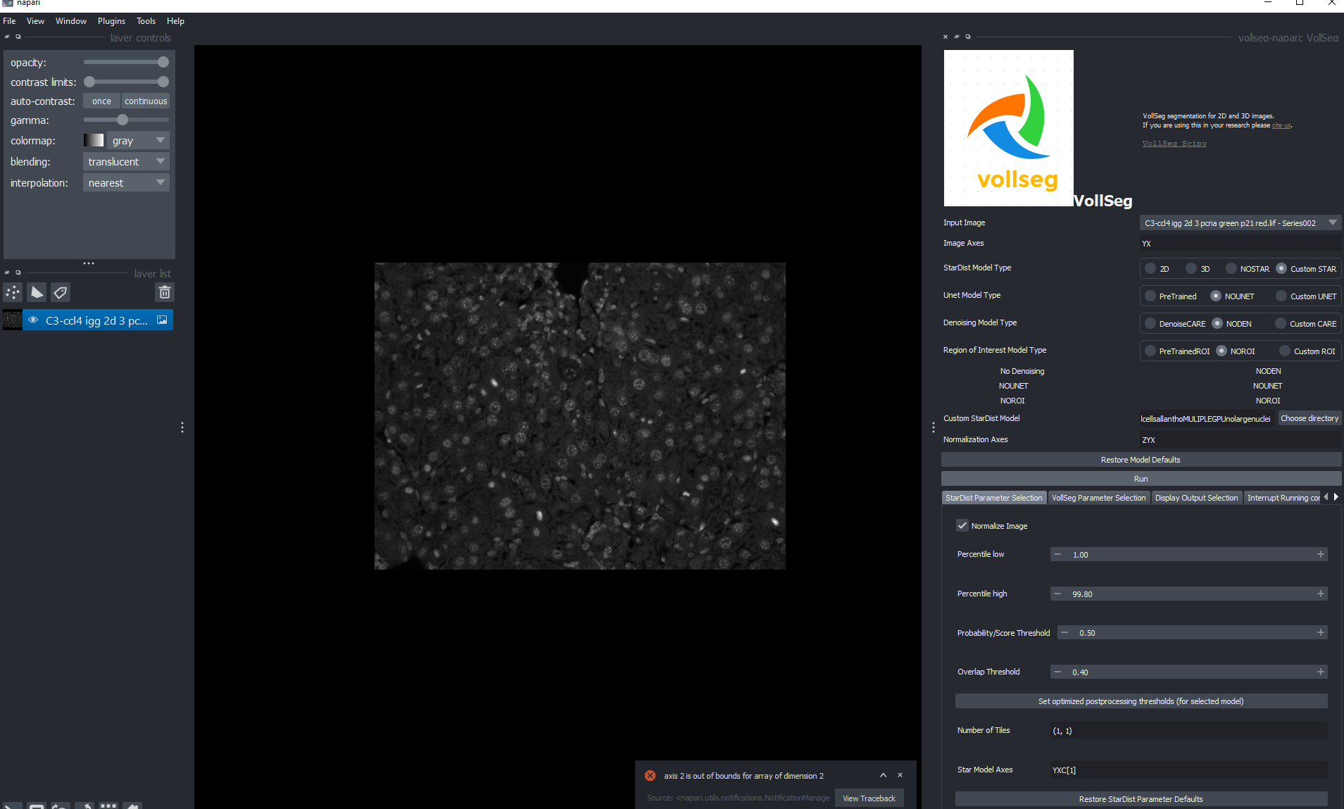 AxisError('axis 2 is out of bounds for array of dimension 2') · Issue #6 · Kapoorlabs-CAPED ...
