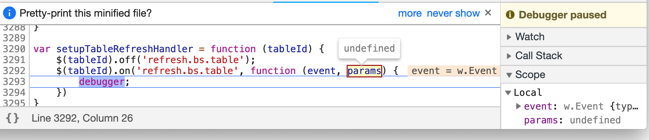 OnRefresh event not passing query params · Issue #4195 · wenzhixin/bootstrap-table · GitHub