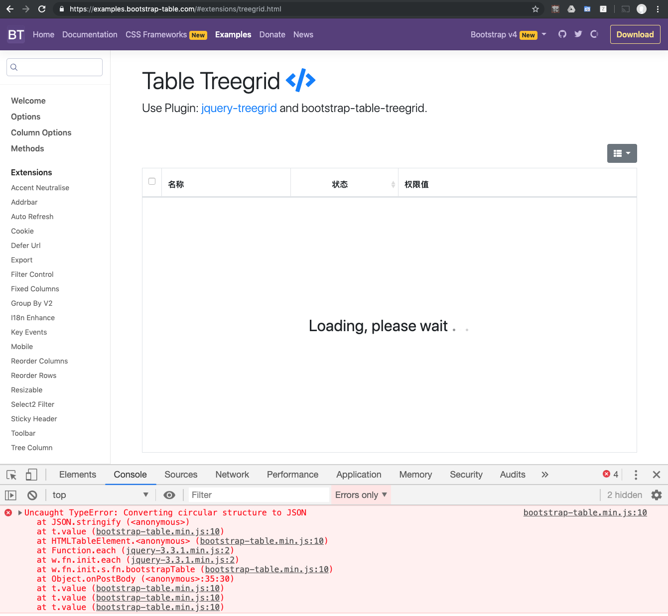 Table Treegrid Example Not Loading · Issue 4254 · Wenzhixinbootstrap Table · Github