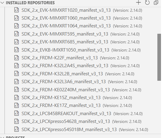 There is no manifest for FRDM-K64F and therefore there is no way to import FRDM-K64F examples ...