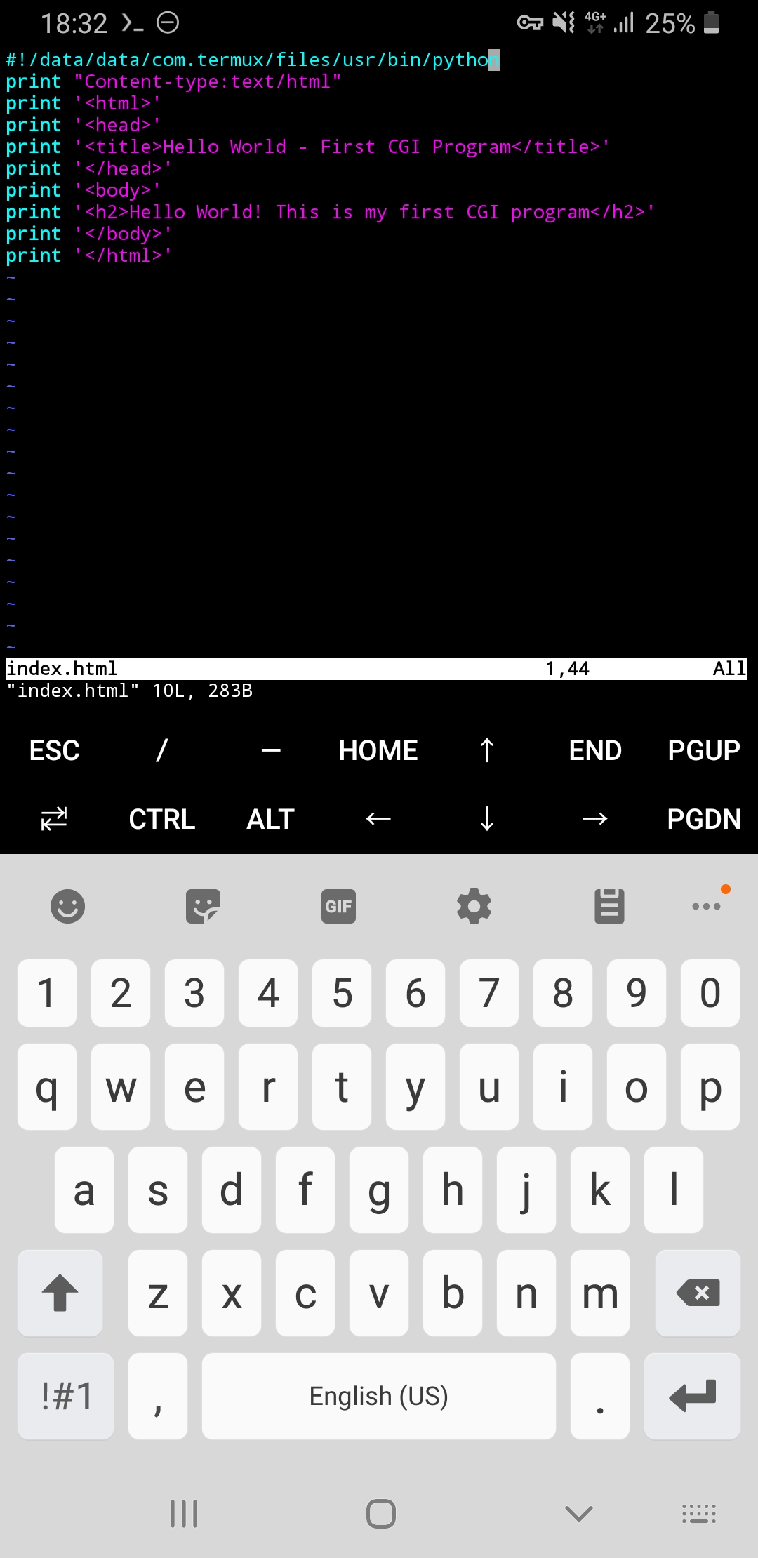 Using python's own cgi webserver in termux but get a blank page · Issue ...