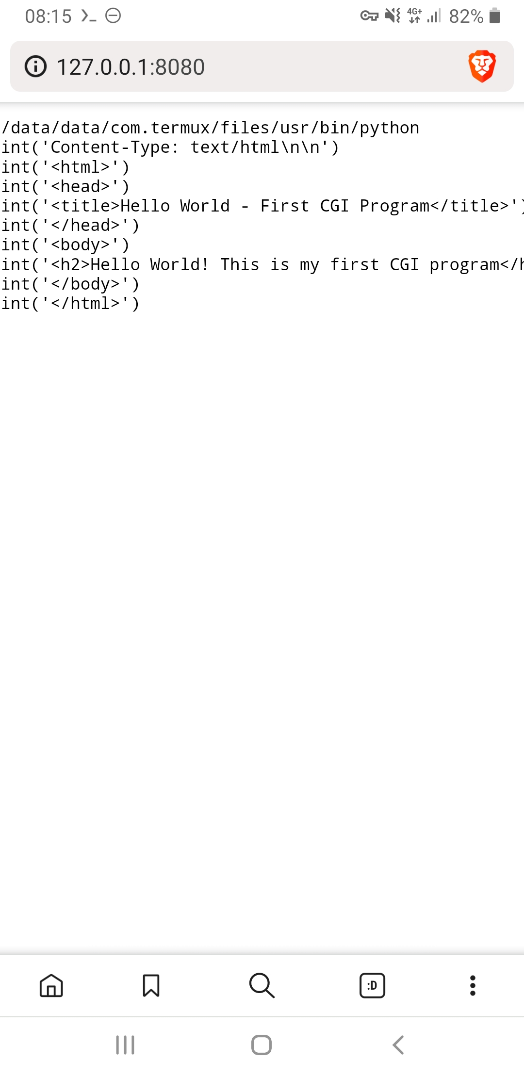 Using python's own cgi webserver in termux but get a blank page · Issue ...