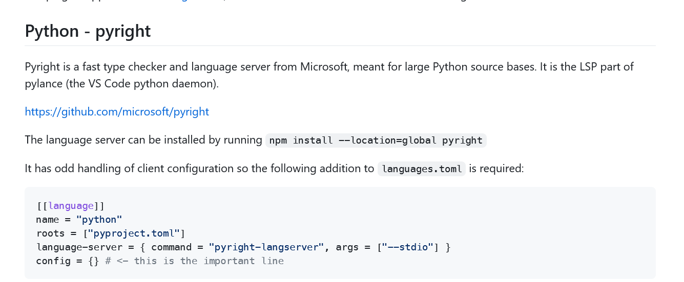 Pyright Config Error In Latest Version Helix 2305 7f5940be · Issue 7086 · Helix Editor