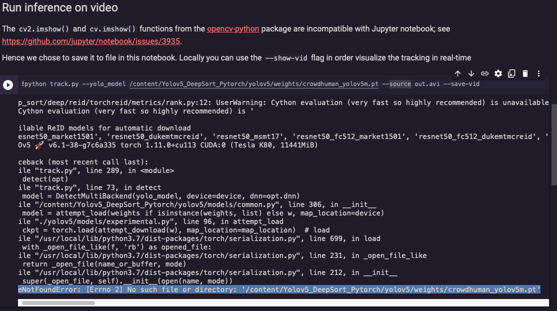 Colab Notebook Problem · Issue #388 · mikel-brostrom/boxmot · GitHub