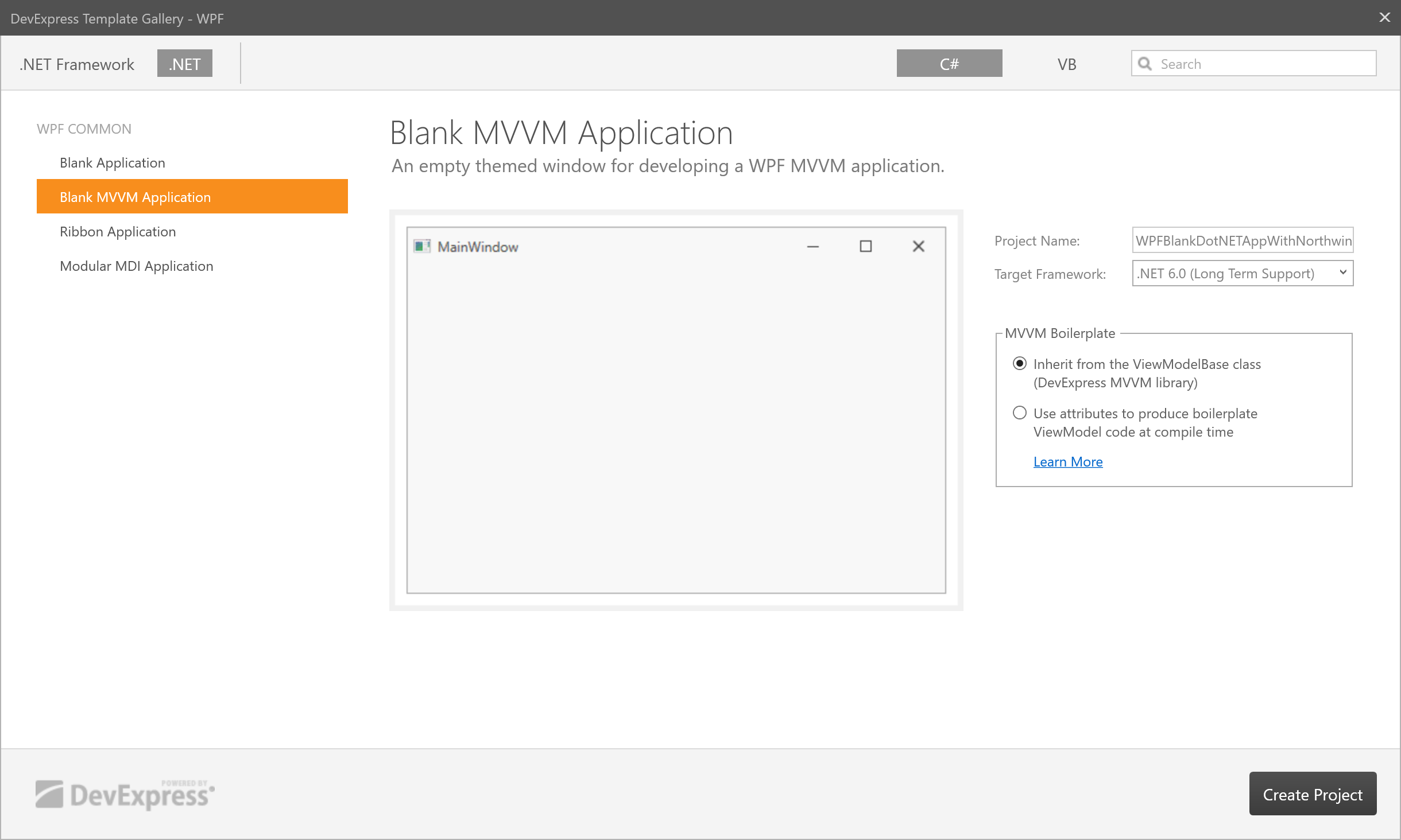 Github Devexpress Exampleswpf Blank Dot Net App With The Northwind Database The Blank Sample